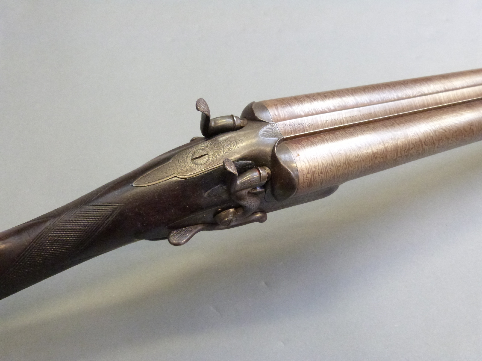 W Wellington (W W Greener) 8 bore side by side hammer action shotgun ...
