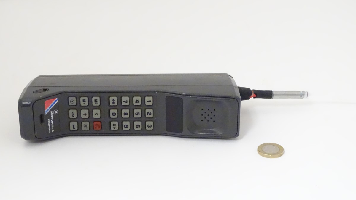 Motorola 'brick' phone: a circa 1992 vintage mobile phone, 'Independent ...