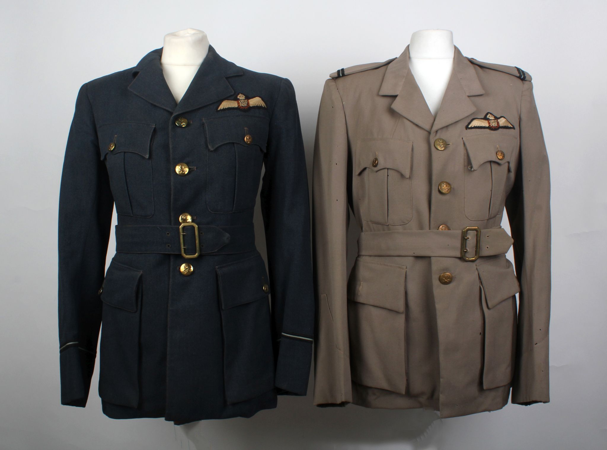 WW2 RAF uniform, former property of P.O. Keys, blue jacket and tropical ...