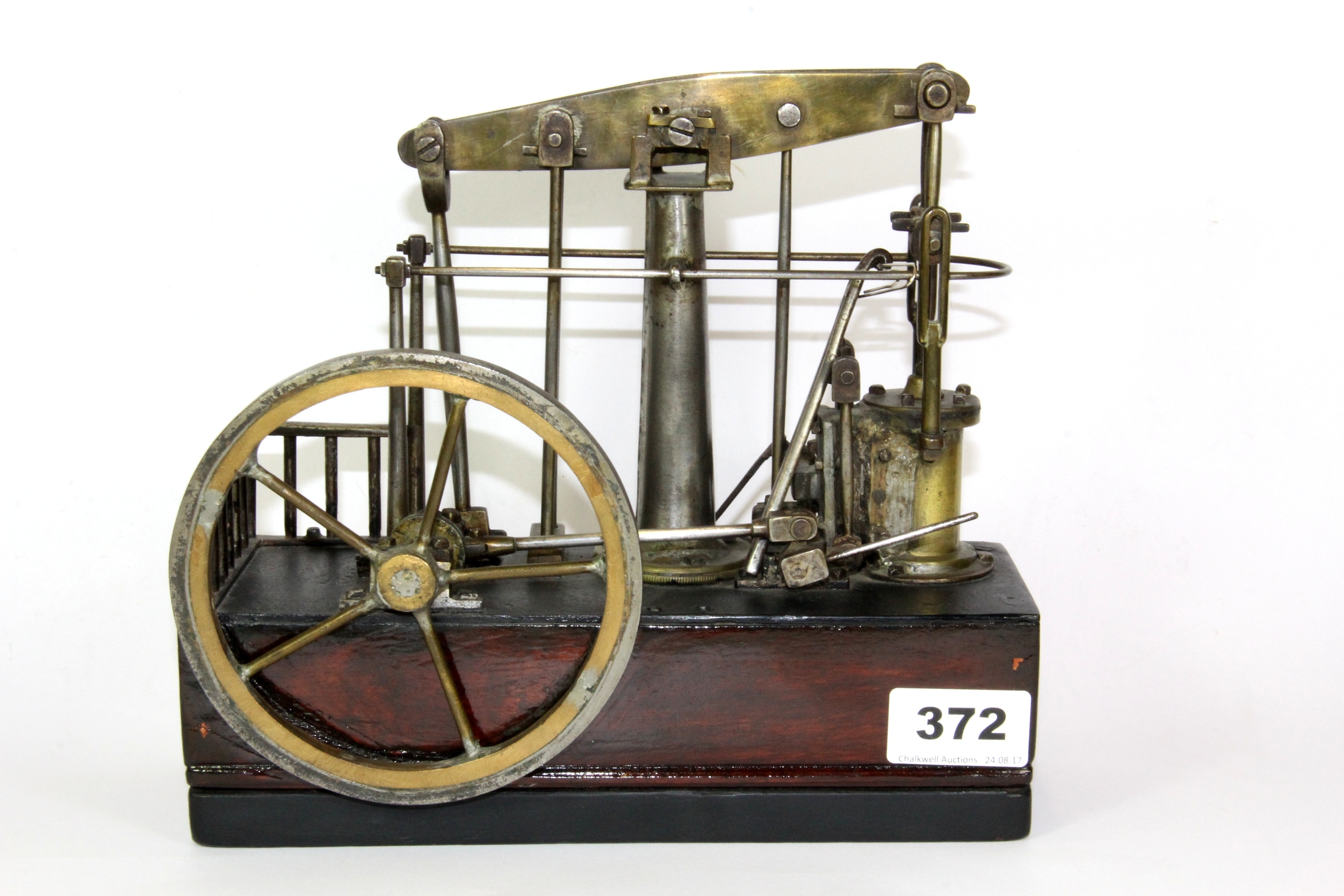 A model steam engine water pump, Size. 23 x 20cms.