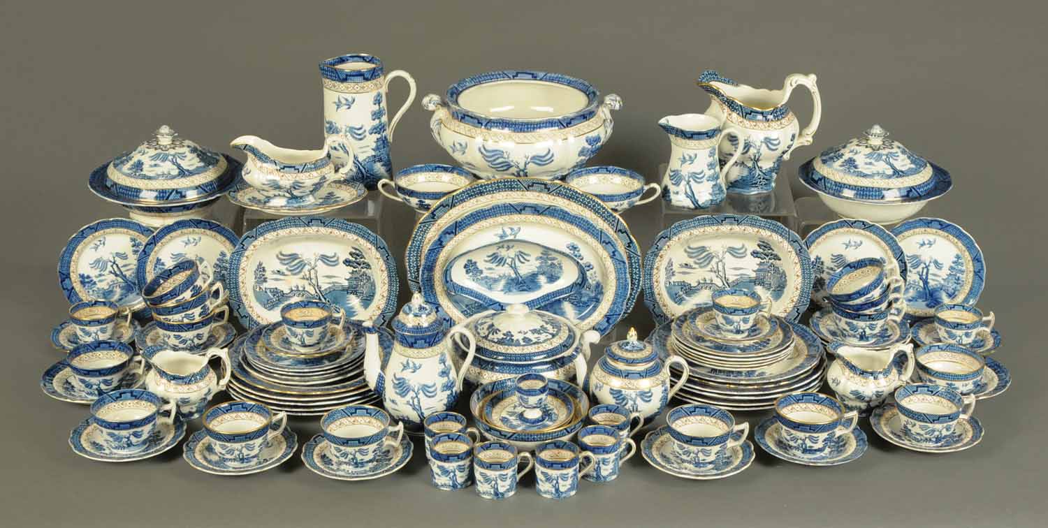 120 pieces of Booths Real Old Willow pattern dinnerware, including ...