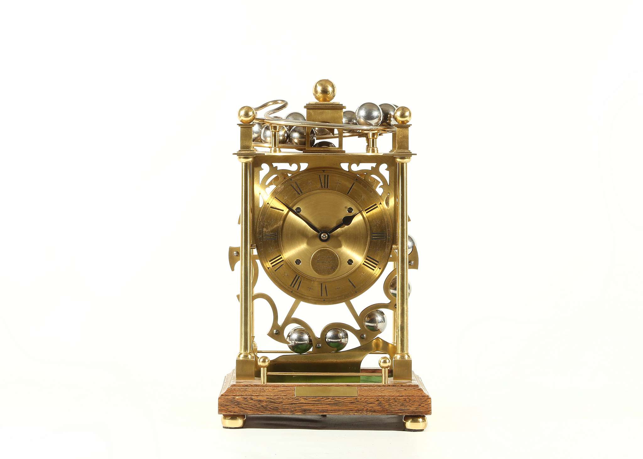 A 20TH CENTURY BRASS FALLING BALL CLOCK BY HARDING & BAZELEY ...