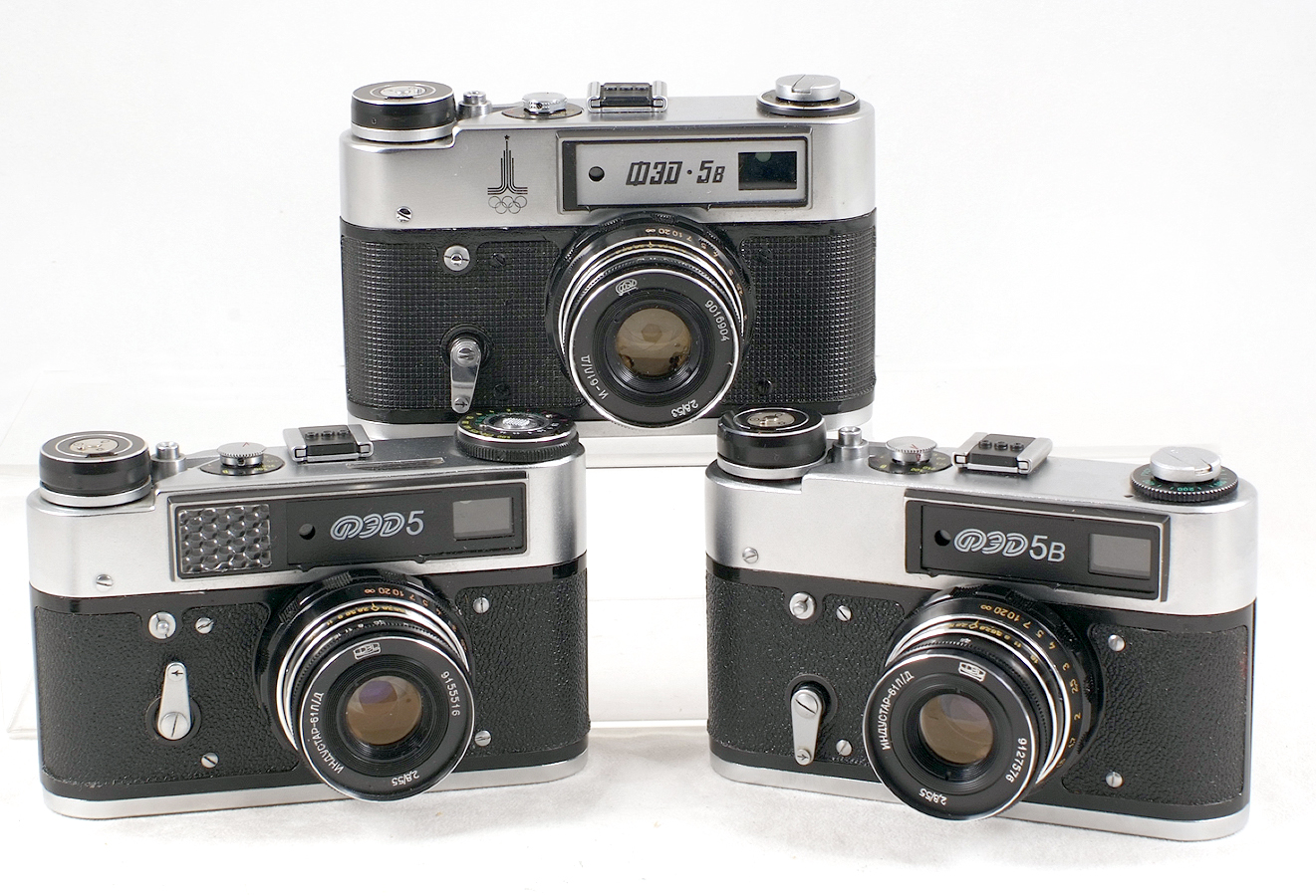 Three Uncommon FED 5 Cameras, inc Olympics Model. FED-5B 1980. With ...