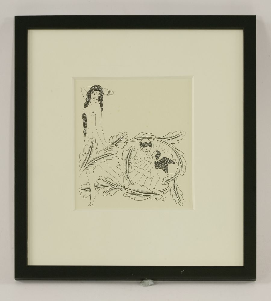 Eric Gill (British, 1882-1940)OPENING PAGE VOL.2;THE DANCERTwo wood ...