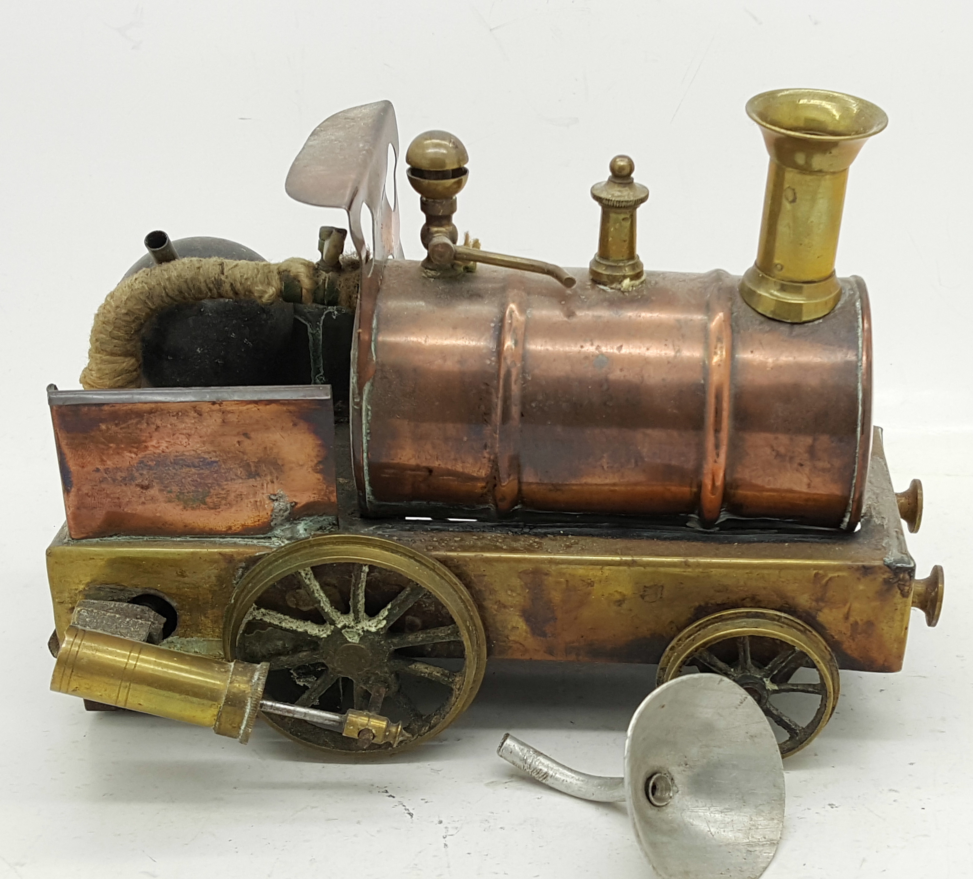 A model Birmingham Dribbler or Piddler copper steam engine
