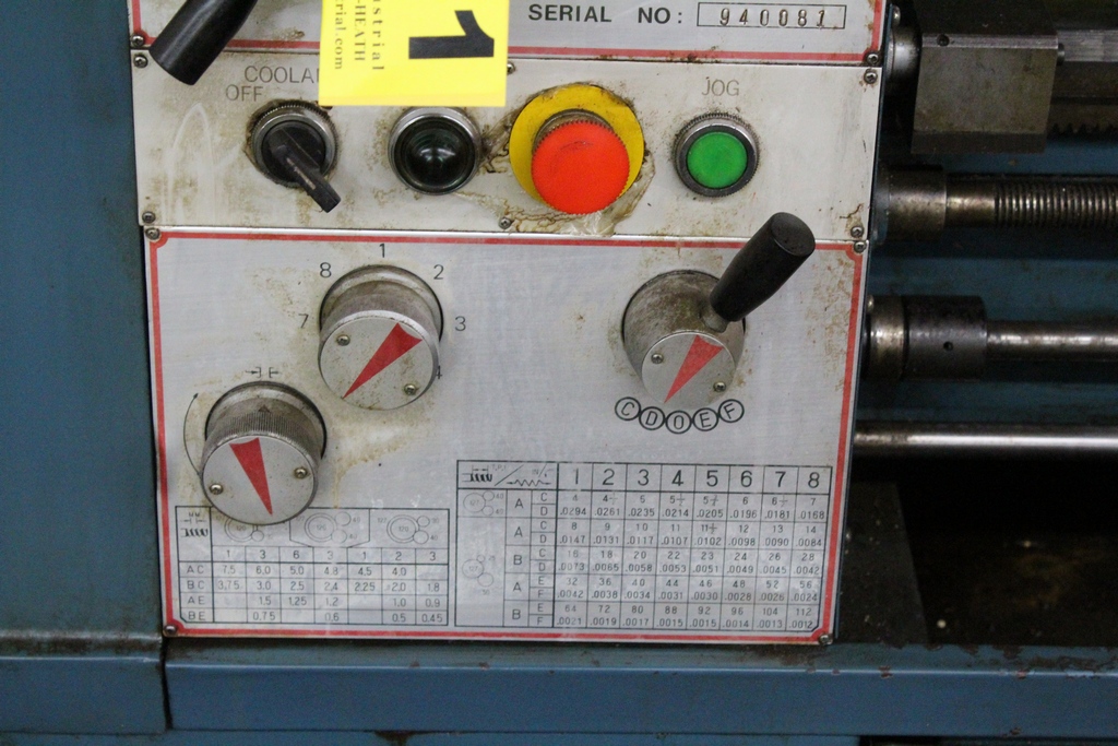 ENCO 14”X42” MODEL 111-3310 TOOL ROOM LATHE, S/N 940081, 1170 RPM ...