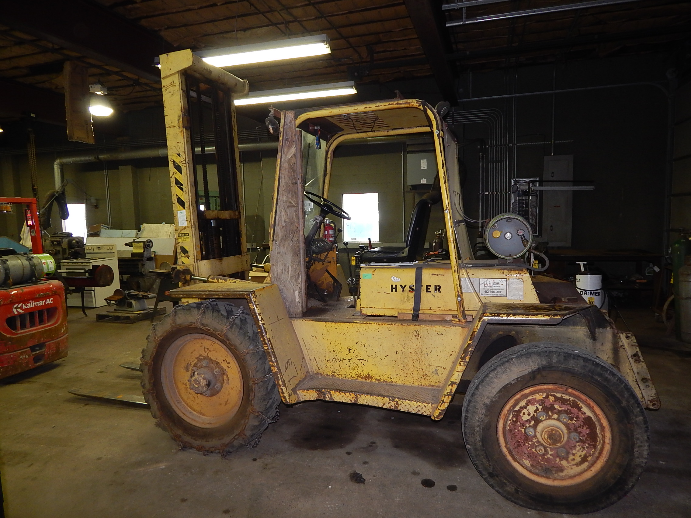 Hyster Model P60A Rough Terrain Forklift, 6K Capacity, LP, 2 Stage Mast ...