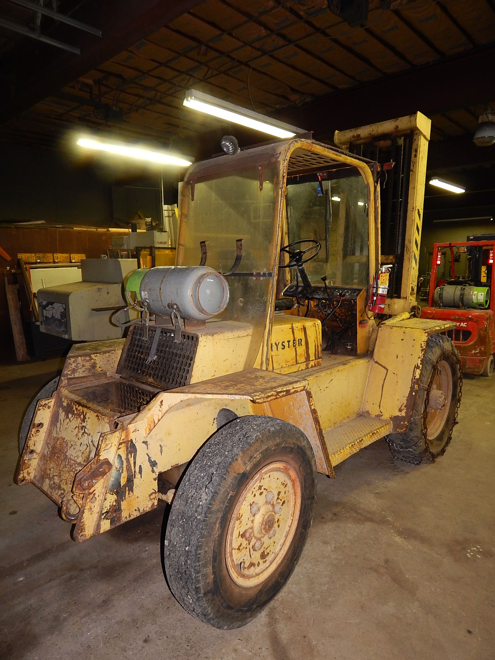 Hyster Model P60A Rough Terrain Forklift, 6K Capacity, LP, 2 Stage Mast ...