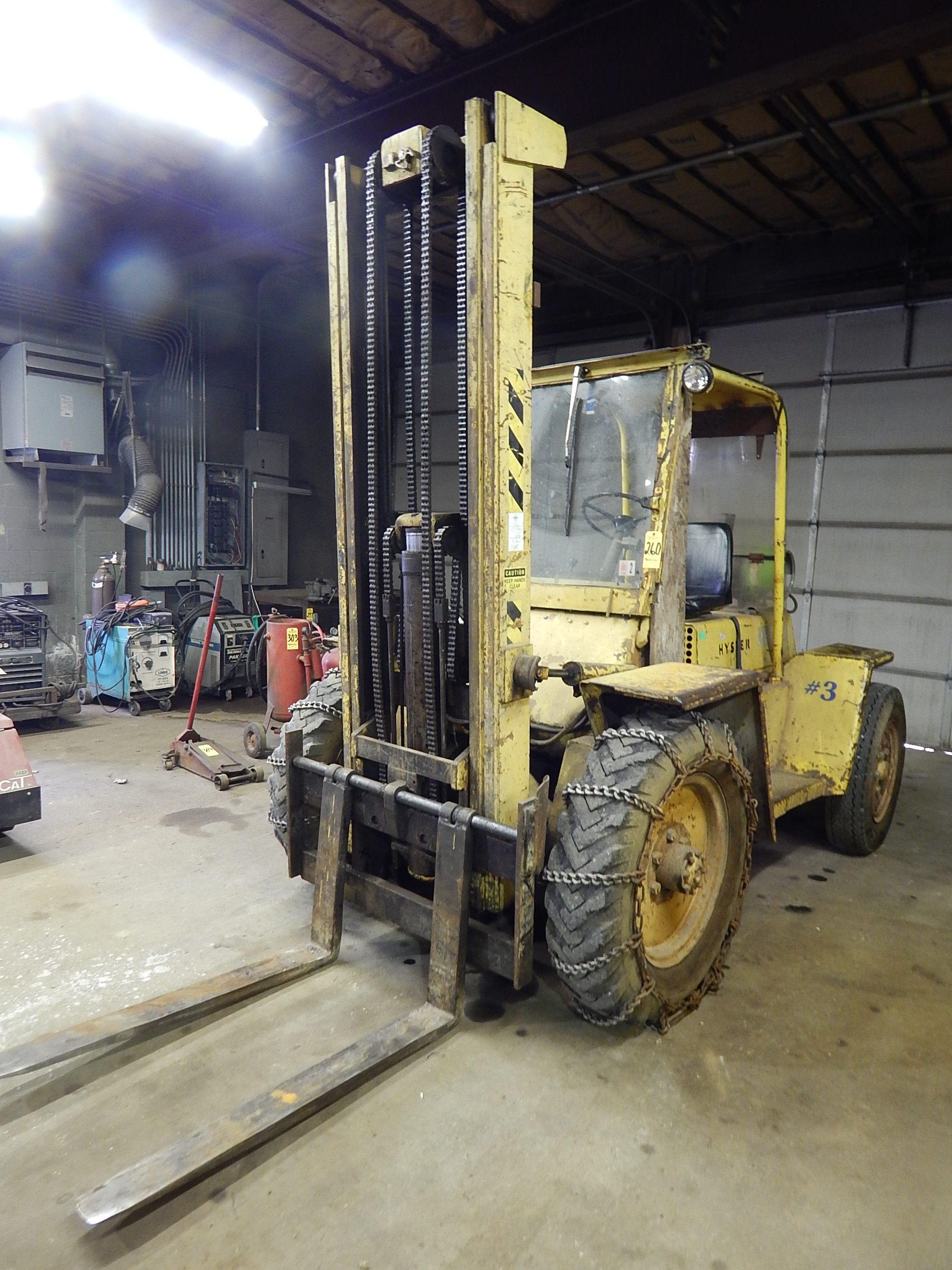 Hyster Model P60A Rough Terrain Forklift, 6K Capacity, LP, 2 Stage Mast ...