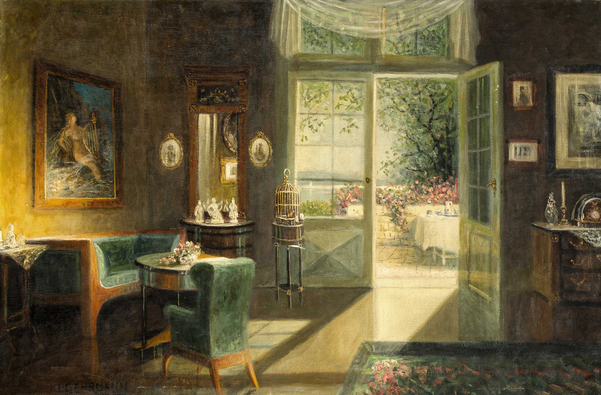 Paul Gehrmann (1861-1923?), Berliner Maler, lichtdurchflutetes ...