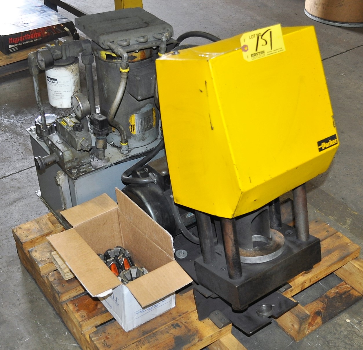 PARKER MDL. HPU6302A 500-PSI HOSE CRIMPING MACHINE, S/N: BZZH136