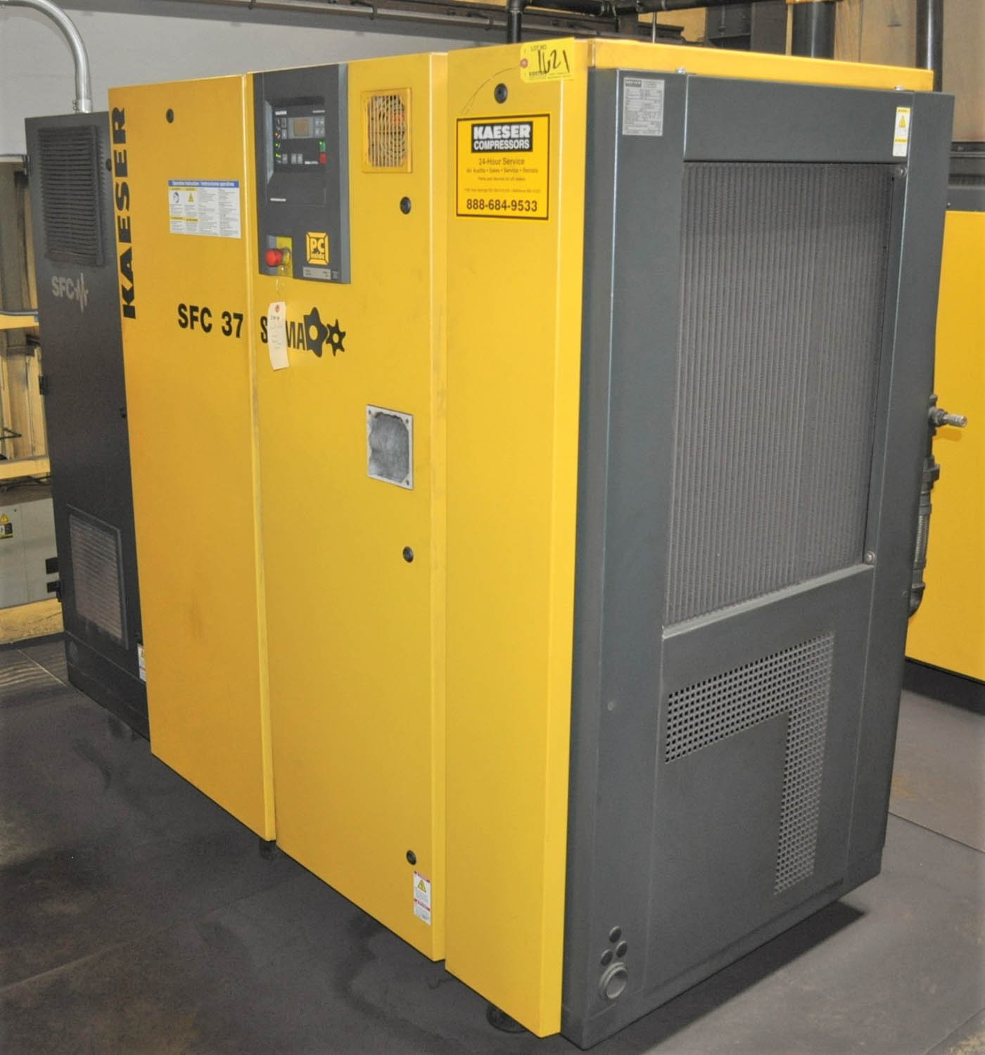 KAISER MDL. SFC3T 50HP ROTARY SCREW TYPE AIR COMPRESSOR, 226-CFM, S/N ...