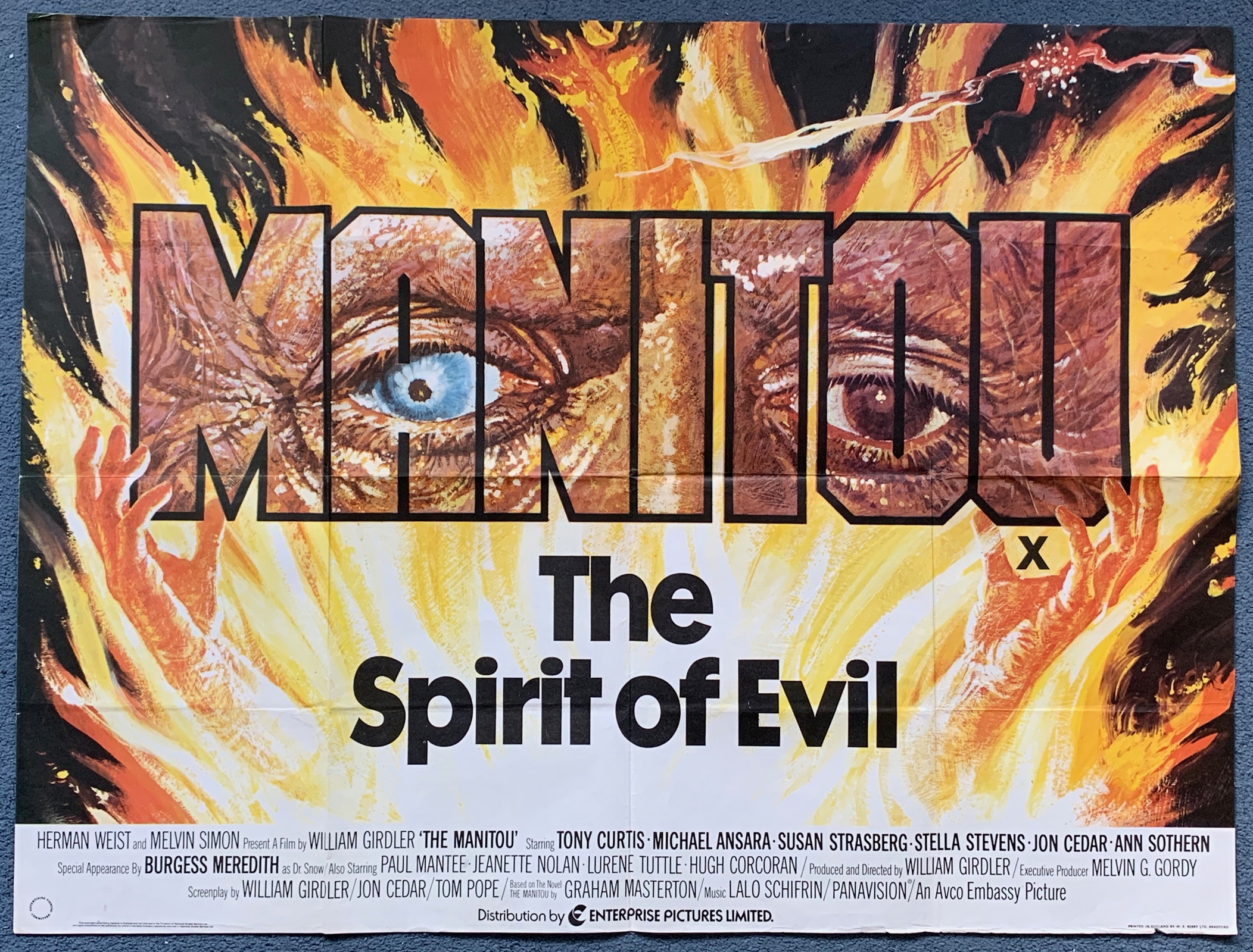 THE MANITOU (1978) - British UK quad film poster - 30" x 40" (76 x 101. ...