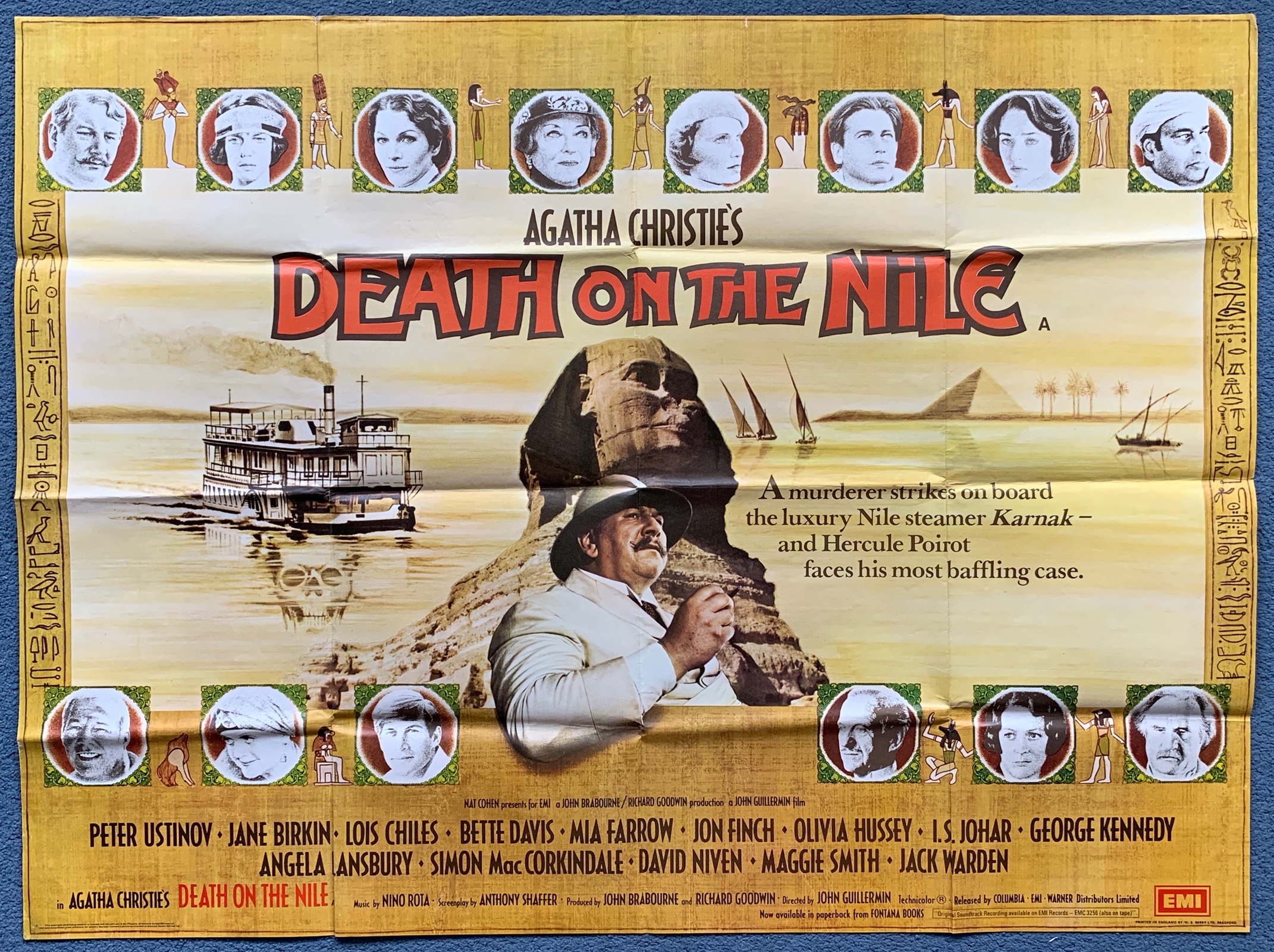 DEATH ON THE NILE (1978) - British UK Quad film poster - AGATHA ...
