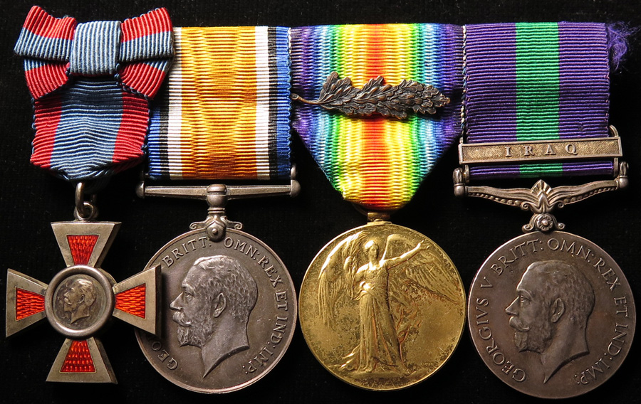 Royal Red Cross group mounted as worn - ARRC GV, BWM & Victory Medal ...