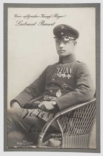 Pour le Mérite-Träger Leutnant Otto Bernert - Sanke-Postkarte mit ...