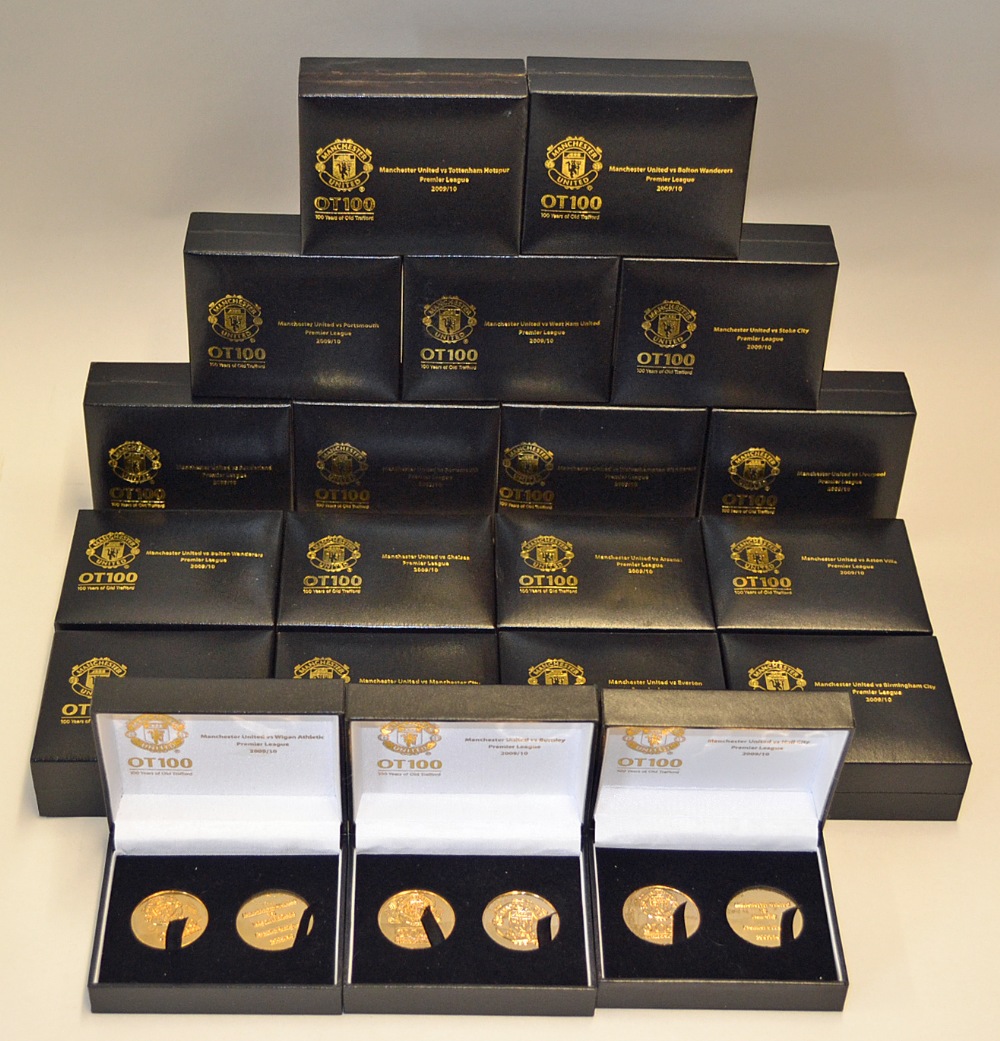 Collection of Manchester United Gold Coins Celebrating 100 Years of Old ...