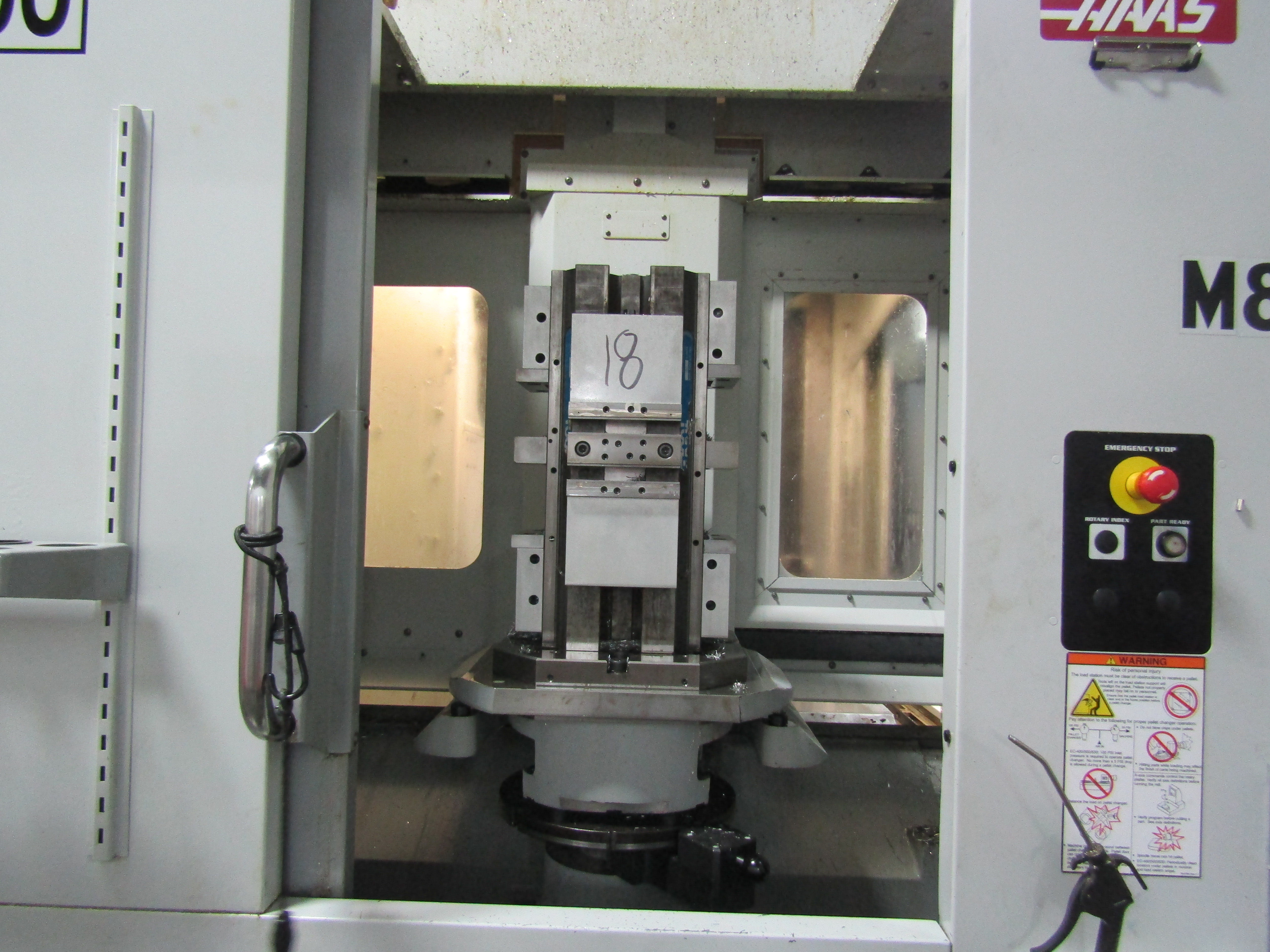 2008 HAAS EC-400 HORIZONTAL MILL CNC. HAAS CONTROL PANEL 16" PALLETS ...