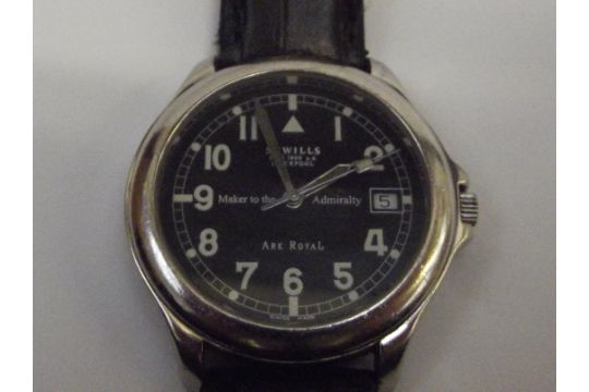 Sewills Liverpool Ark Royal automatic wristwatch with leather strap and ...