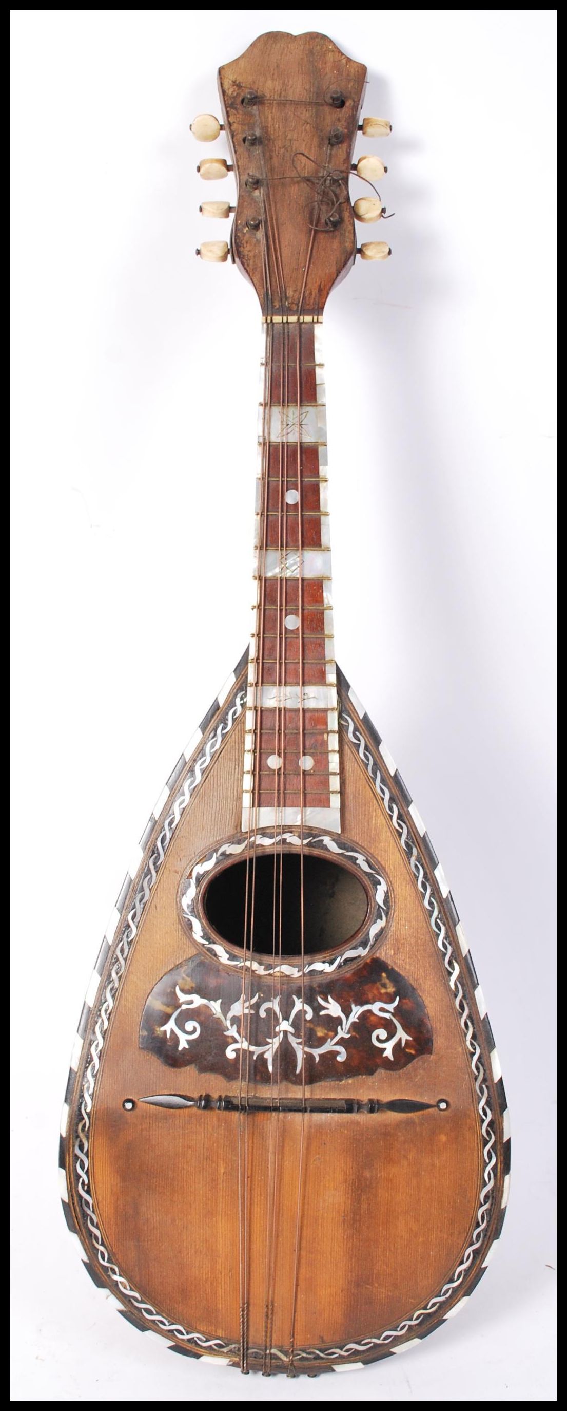 A 19th century Tortoiseshell inlaid mandolin -musical instrument. The ...