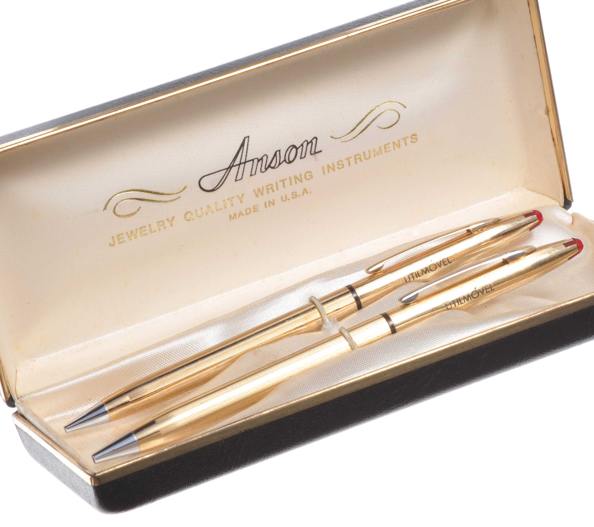 ANSON GOLD PLATED TWIN BALLPOINT PEN SET