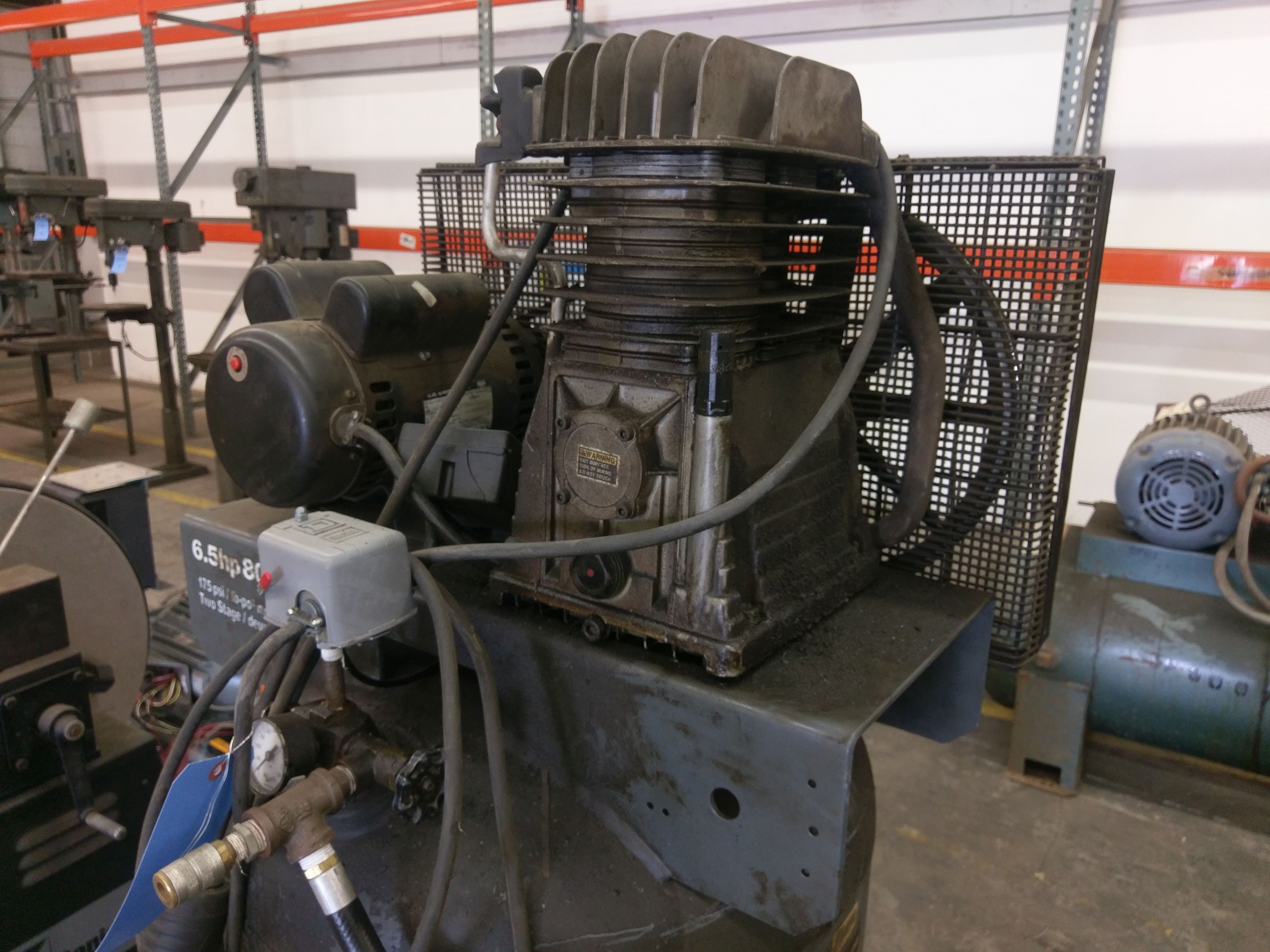 6.5 HP DEVILBISS "CHARGE AIR PRO" 80 GALLON VERTICAL AIR COMPRESSOR ...