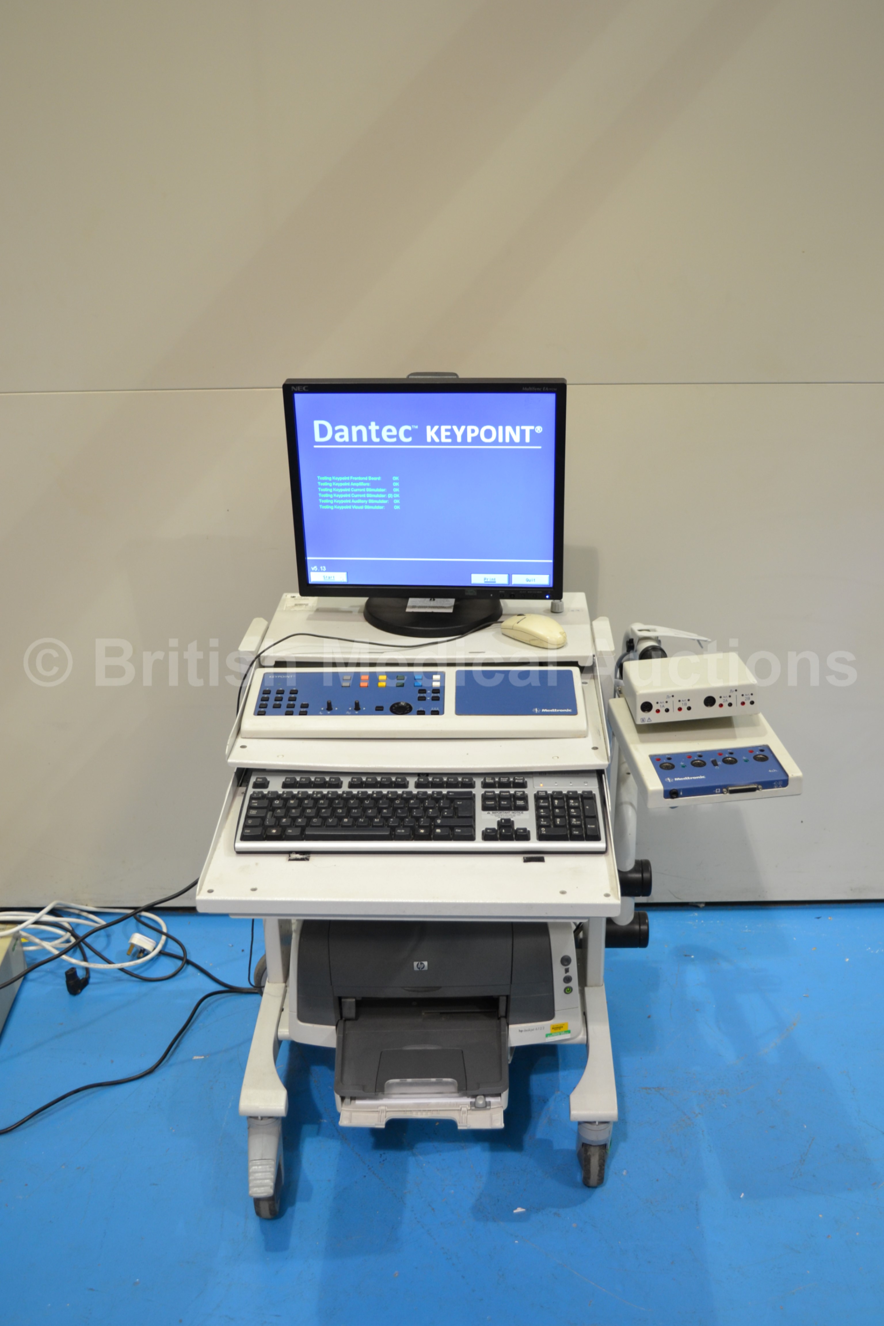Medtronic Keypoint EMG Monitor on Trolley (Powers Up)