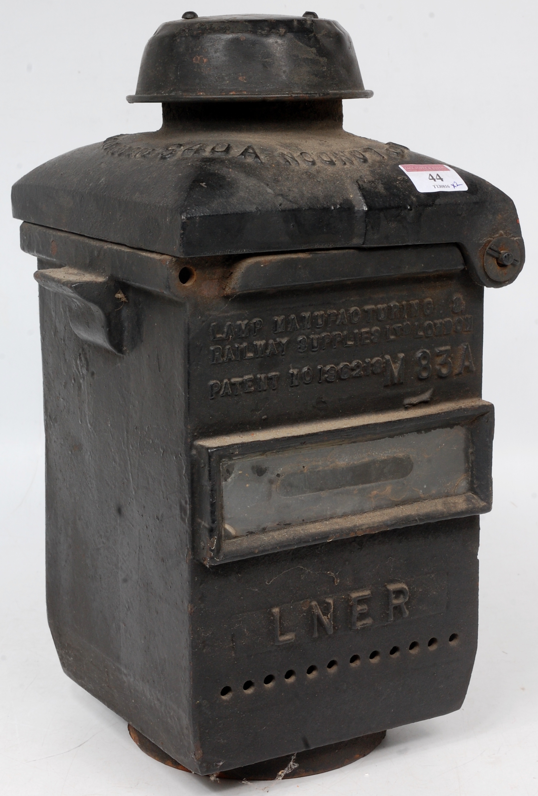 2 LNER cast iron 1930s Railroad Level Crossing Signal Lamps