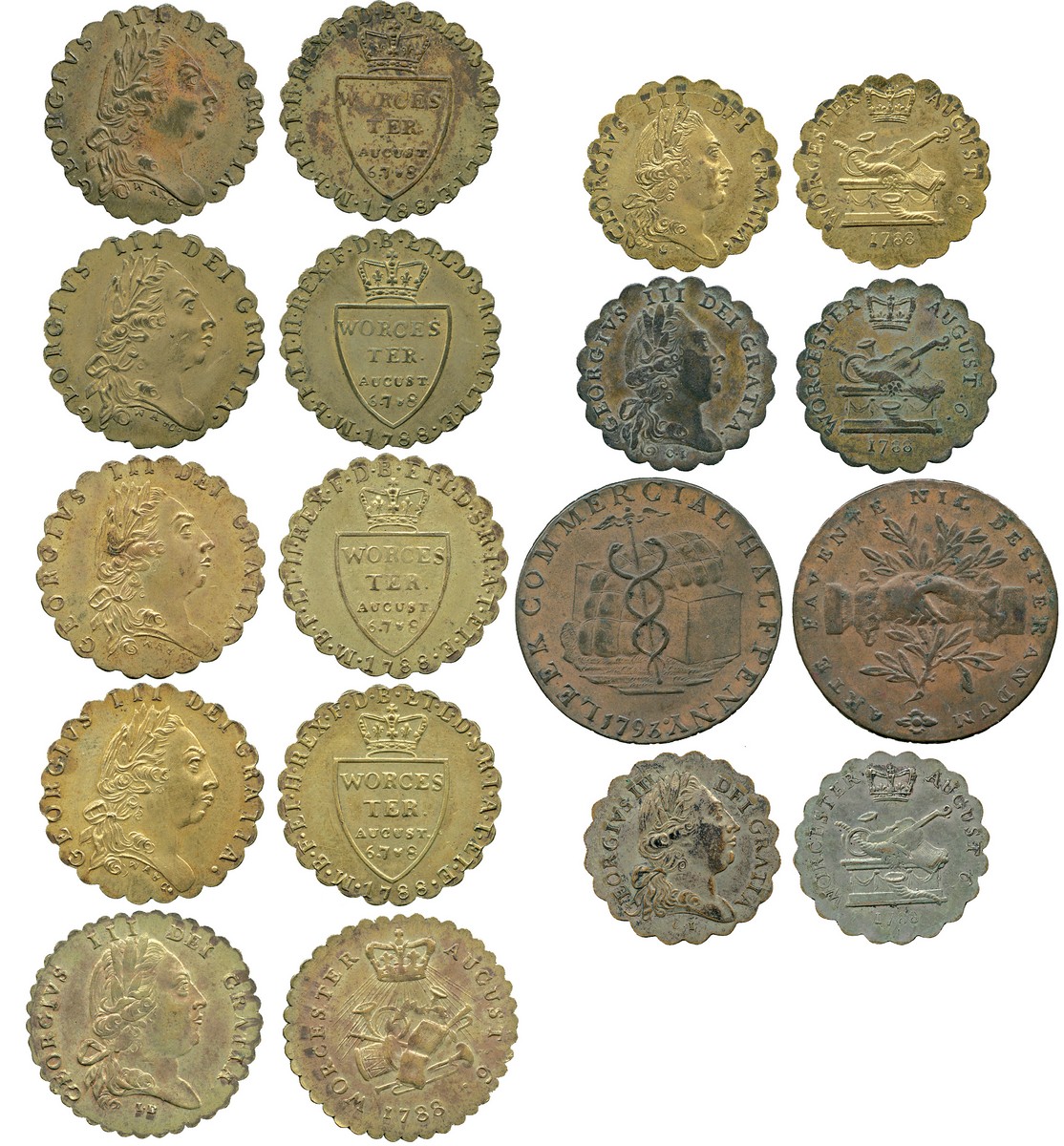 BRITISH 18TH CENTURY TOKENS, ENGLAND, Uncertain Issuer, Scalloped-edge ...