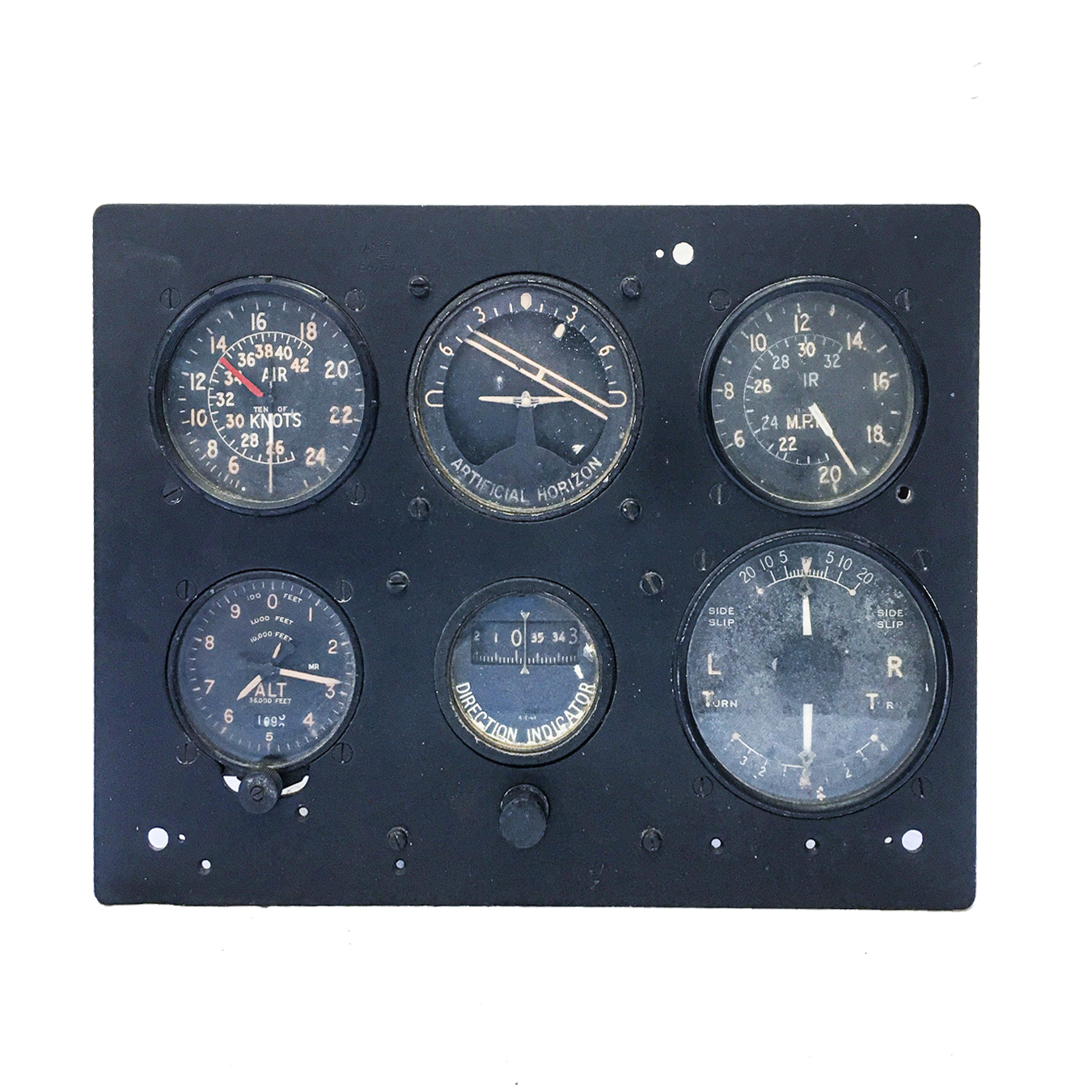 A RAF SPITFIRE BLIND FLYING PANEL Early original flat-top blind flying ...