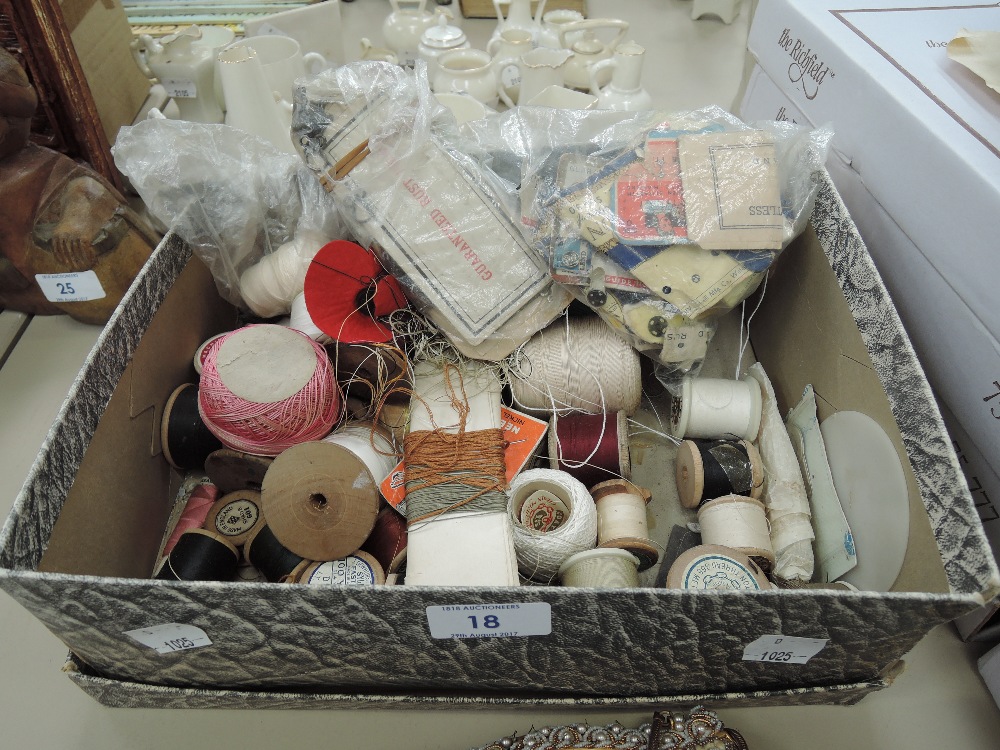 A small collection of haberdashery and sewing items
