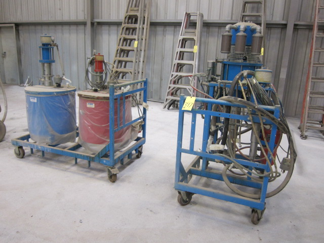 2-PART PAINT SYSTEM, WIWA DUOMIX 333 PFP, (2) drums w/pneu. pumps ...