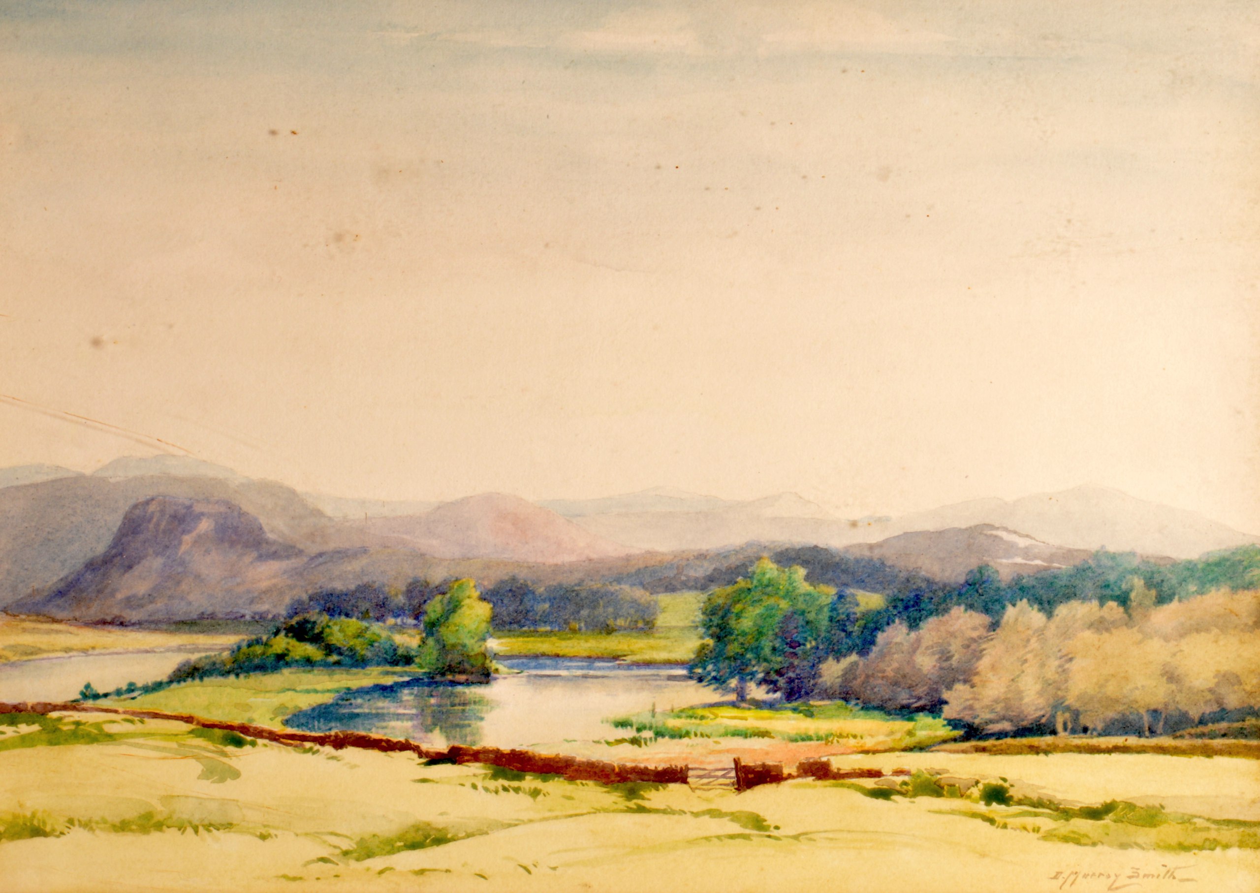 DAVID MURRAY SMITH (1865-1962), Framed Watercolour, signed, mountainous ...