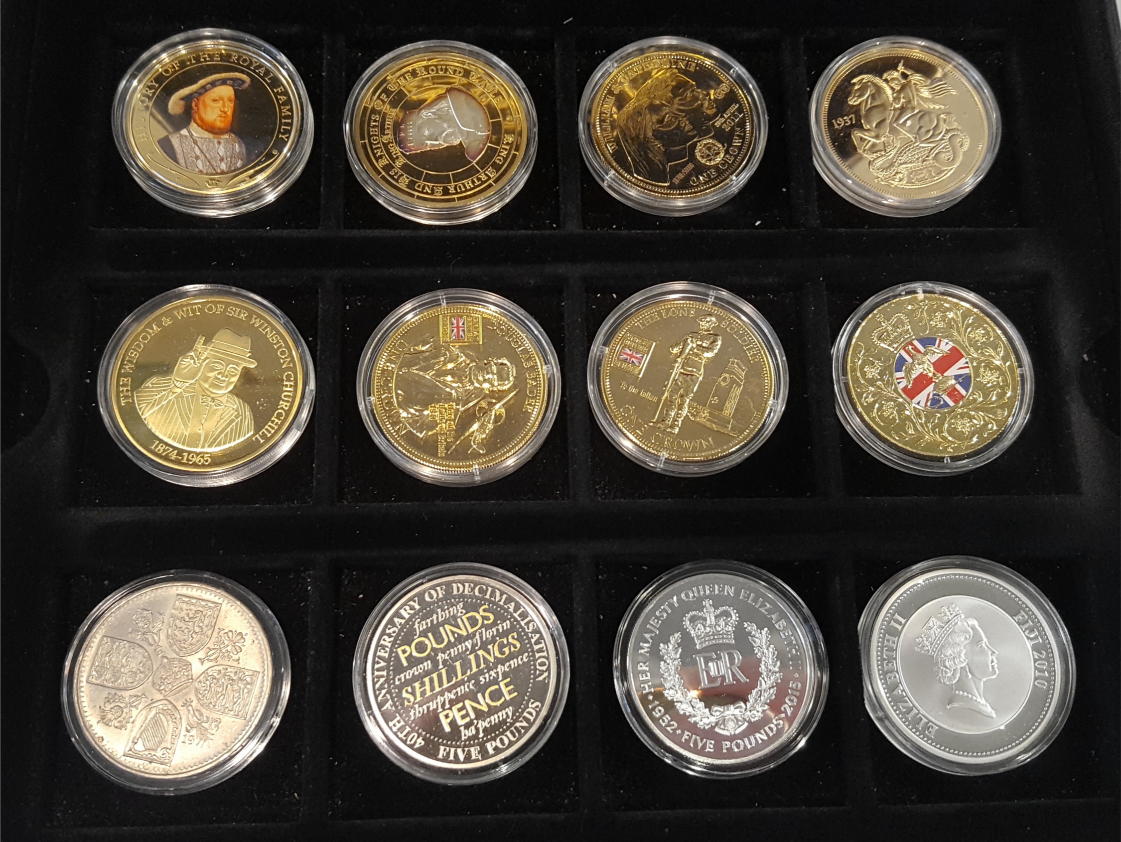 24 Assorted Collectable Coins Includes Silver Proof £5 Coins. Subjects ...