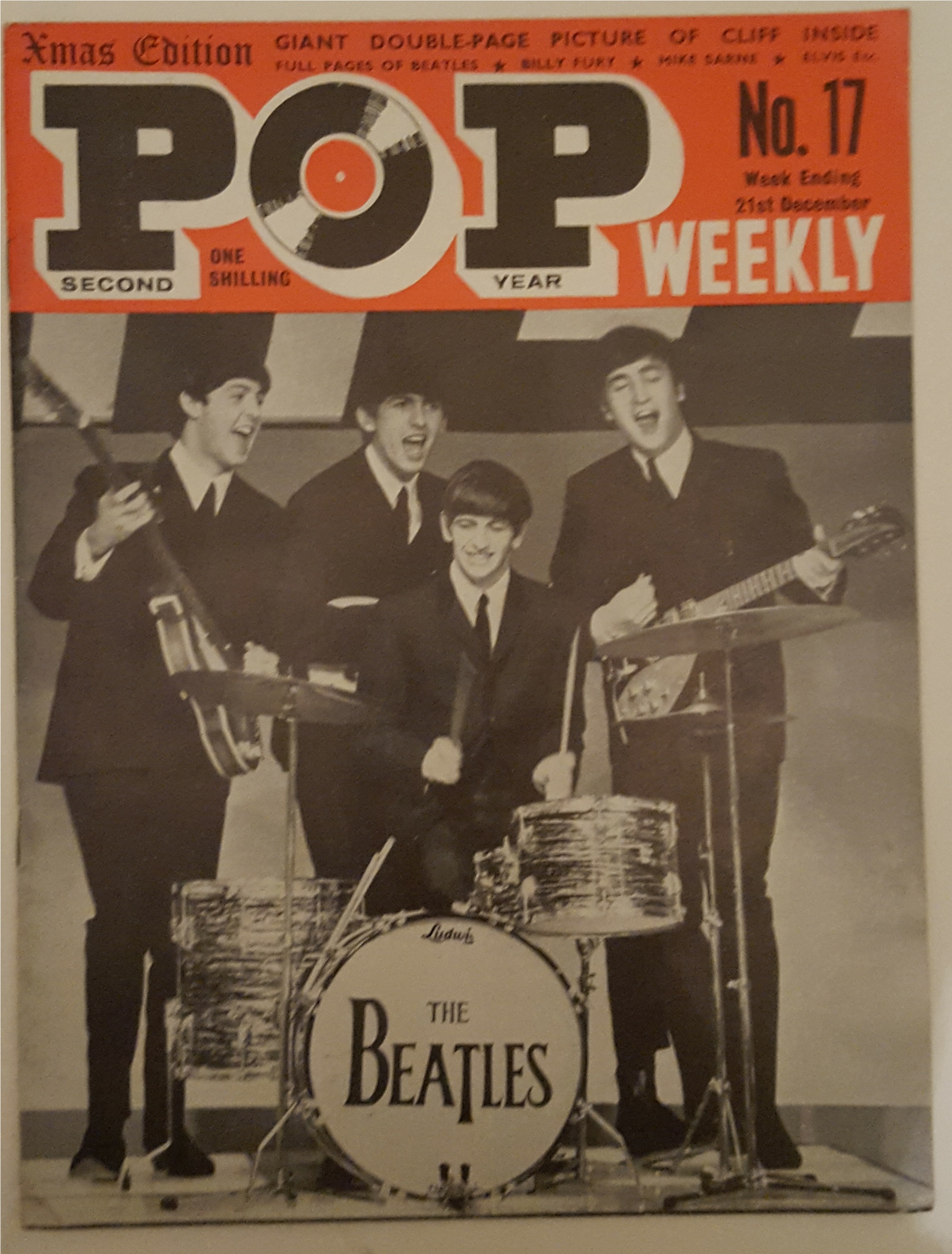 Vintage Retro 6 x Pop Weekly Magazines Front Cover Beatles 1963 to 1964 ...