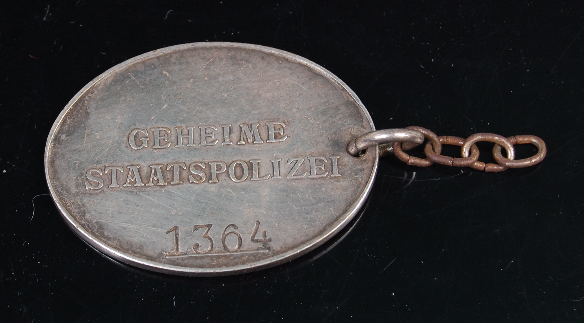 A Nazi Gestapo "Geheime Staatpolizei" Secret Police identity disc ...