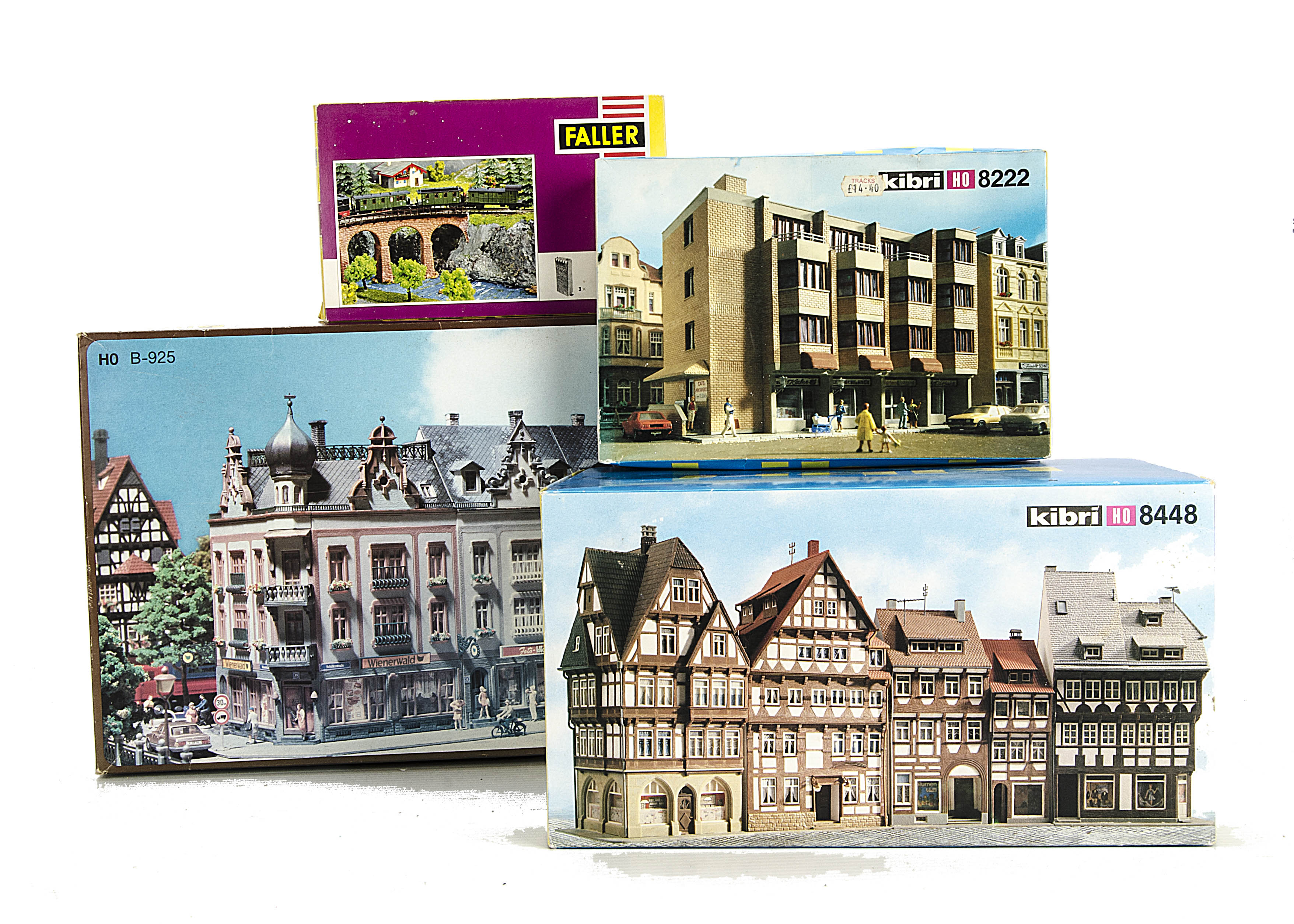 Kibri and Faller HO scale unmade Town Building Kits Kibri 8448 Shops ...