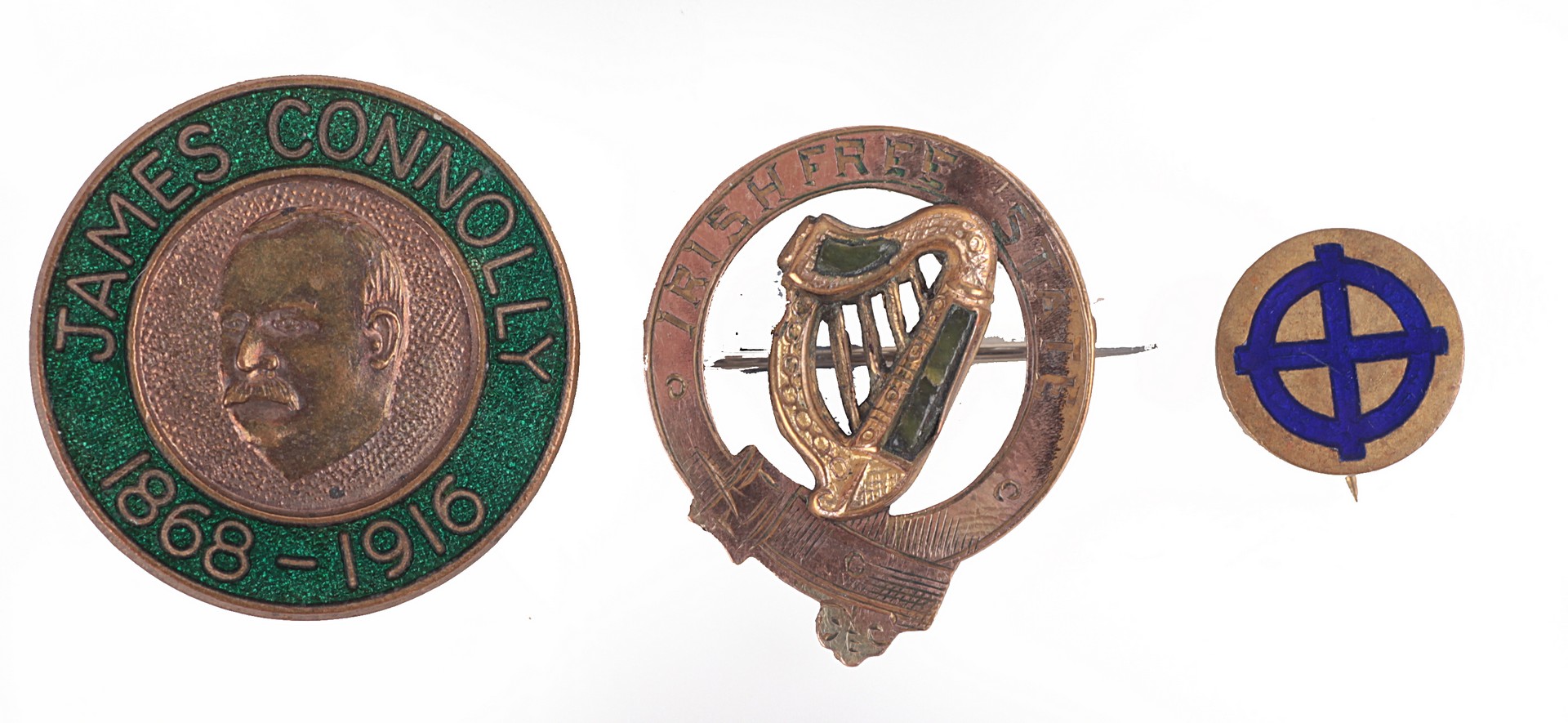 IRELAND: THREE IRISH FREE STATE METAL AND ENAMEL BADGES including a ...