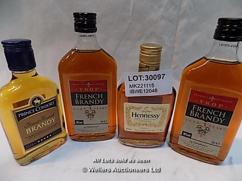 4X VSOP FRENCH BRANDY 35CL,HENNESSY COGNAC20CL AND PRINCE CONSORT ...