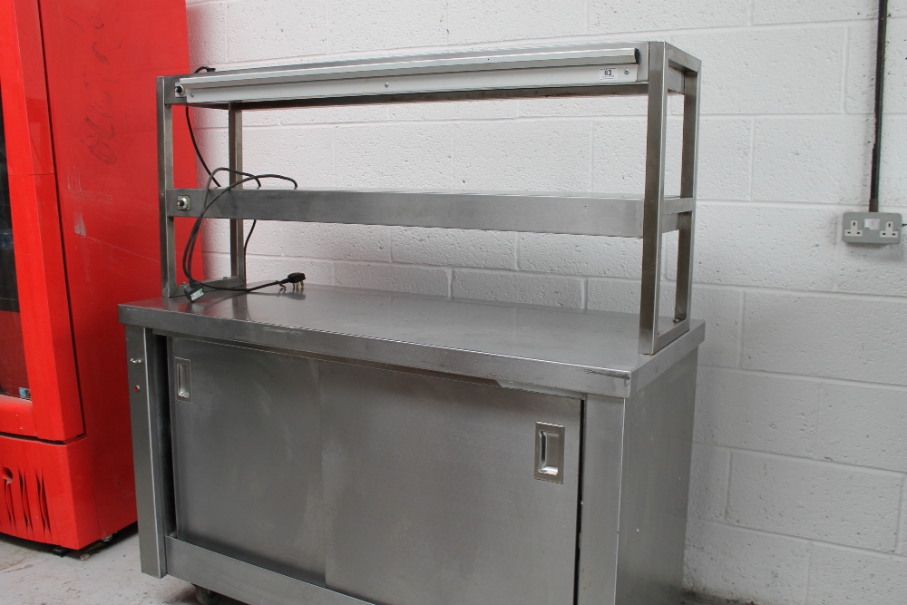 Two door pass through hot cupboard with overhead gantry – heat lamps ...