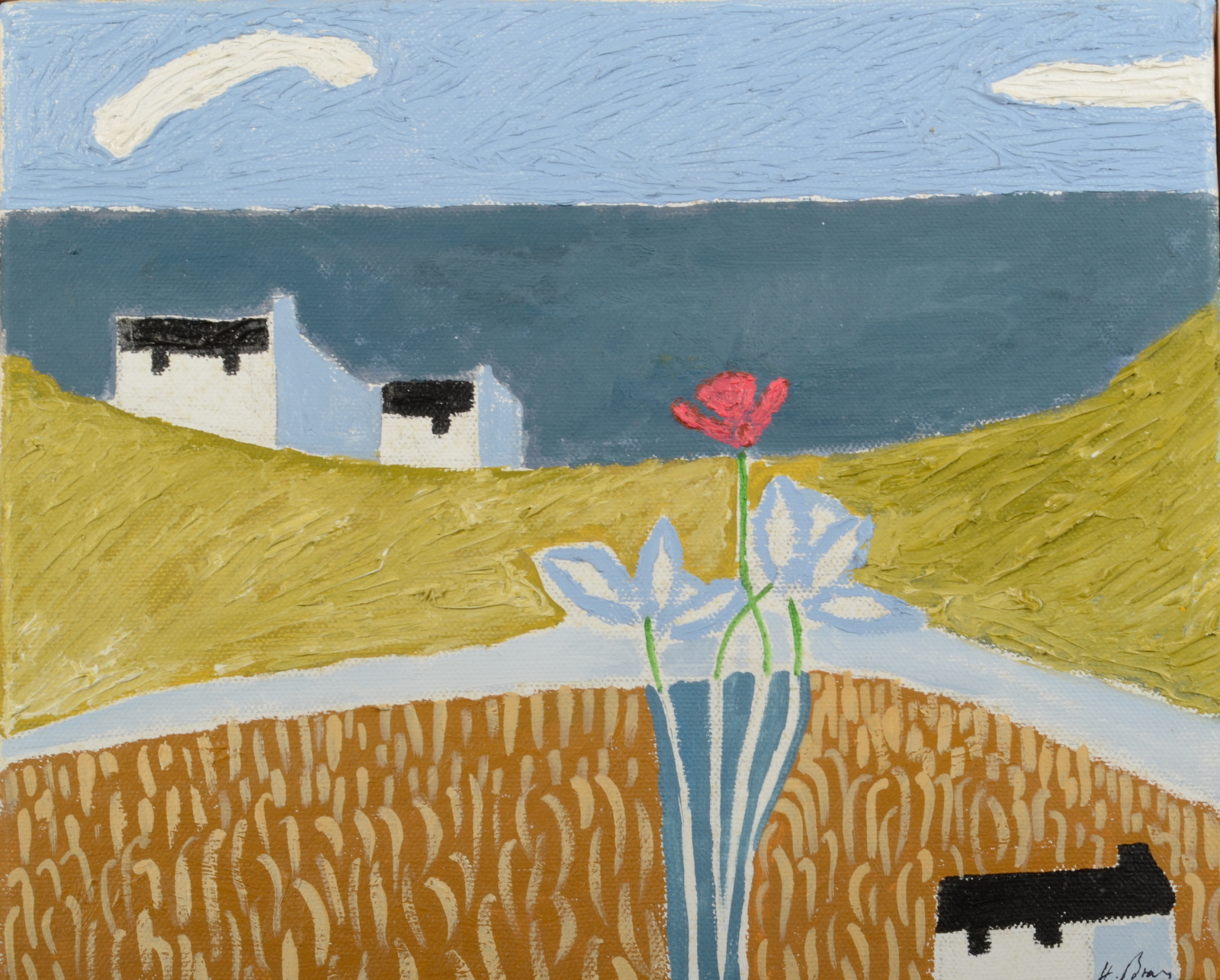 HEATHER BRAY Fresh Air and Sunshine Oil on canvas Signed Inscribed to ...