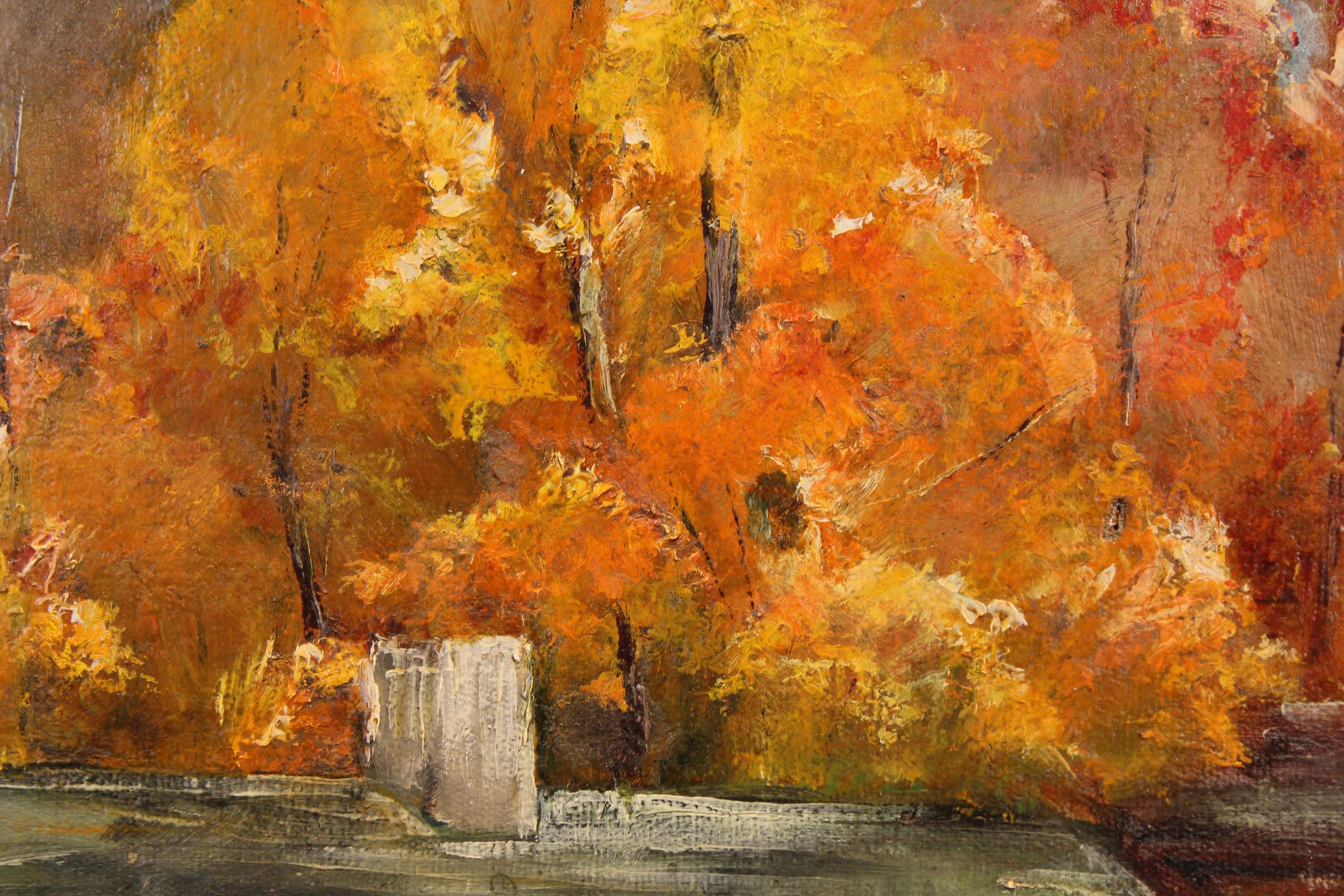 Helen Hamilton (New York, 1889 - 1970) Painting of an autumnal tree ...