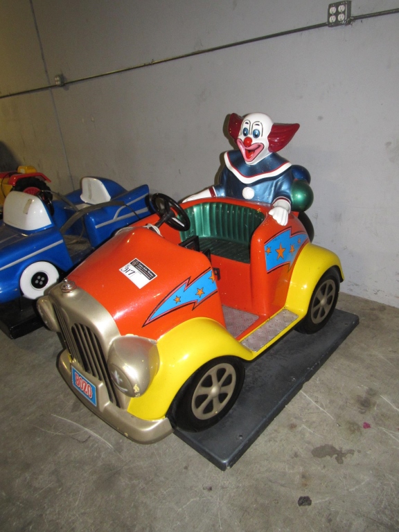 KIDDIE RIDE BOZO THE CLOWN CAR. Item is in used condition. Evidence of ...