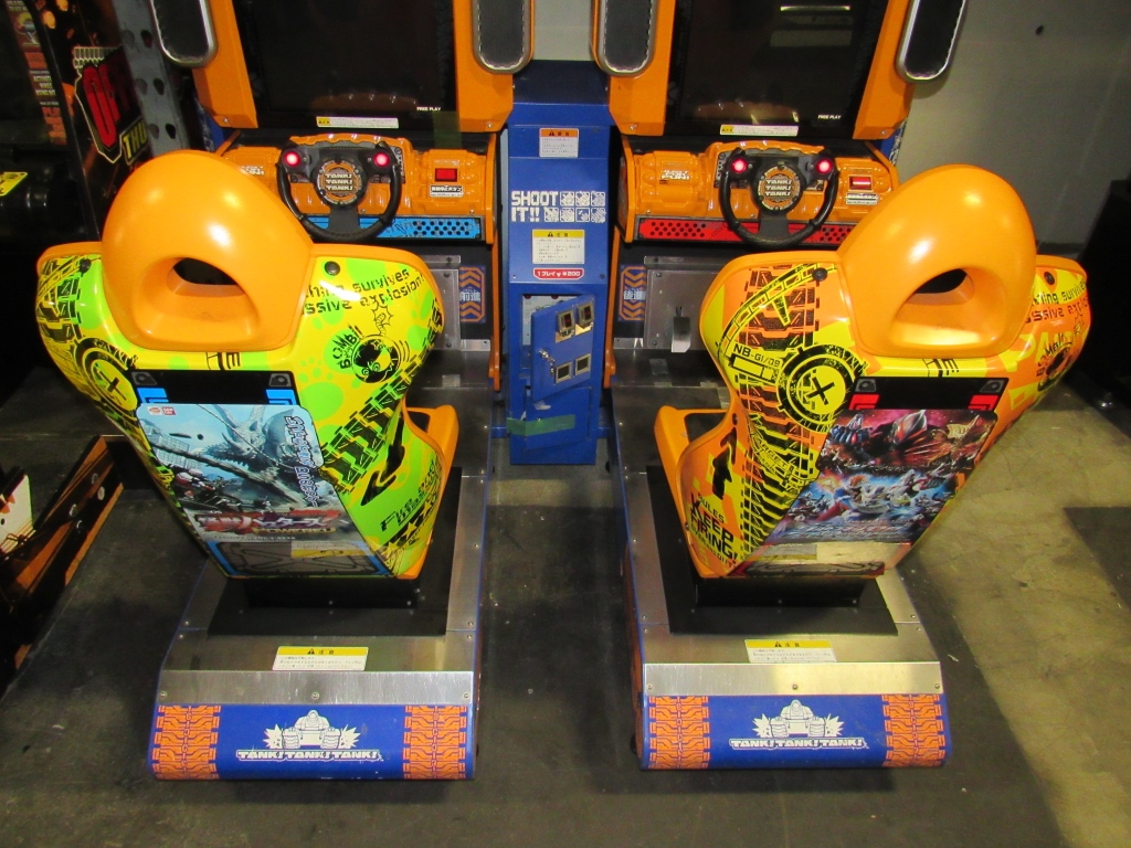 TANK! TANK! TANK! DUAL SITDOWN ARCADE GAME. Item is in used condition ...