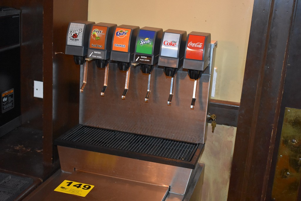 CORNELIUS MODEL 1522 (6) BEVERAGE DISPENSER S/N: 74N0814KD370 MOUNTED ...