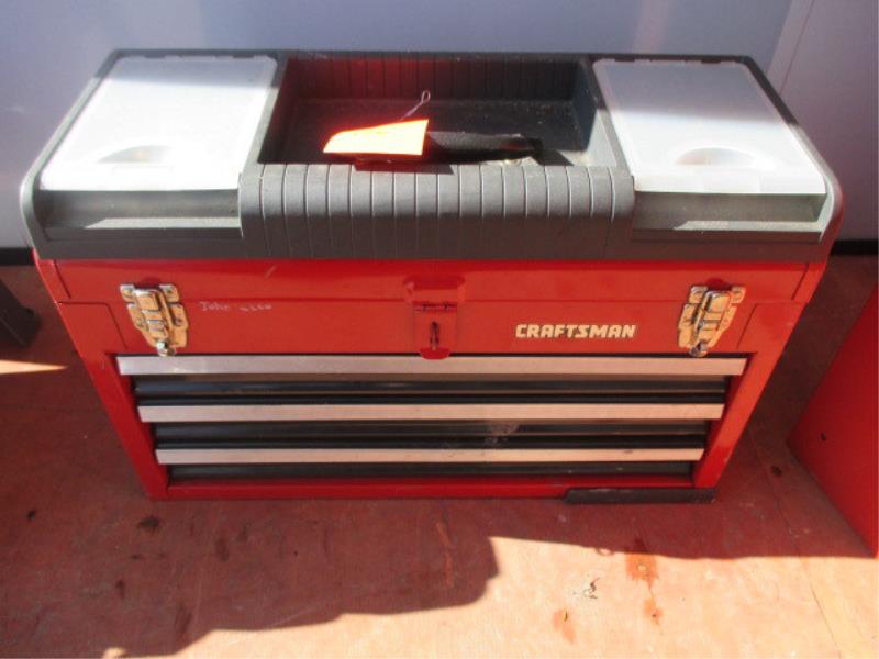 Craftsman Tool Box, Carry Style w/ 3 Drawers, Lift Top w/ Assorted ...