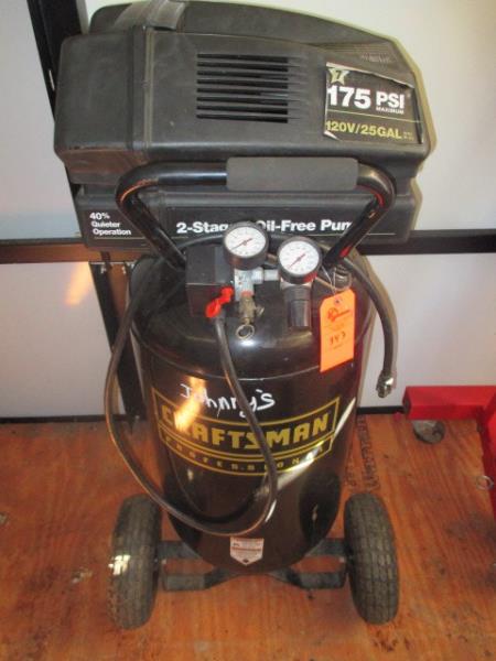 Air Compressor, Portable, Craftsman Proffessional, Black, 25 Gallon ...
