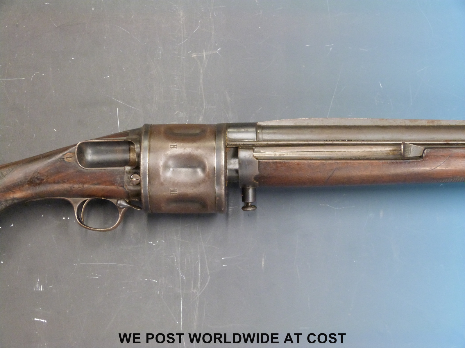 Becker semi-automatic revolving shotgun was invented in Germany in 1899 ...