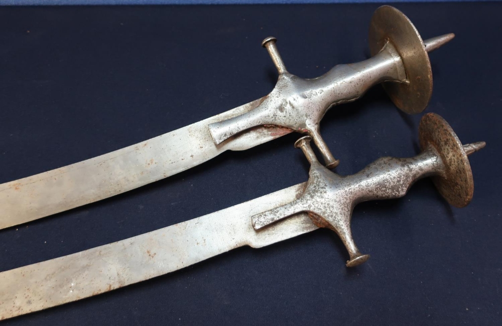 19th C Indian Talwar type sword with 31inch curved blade and a large ...