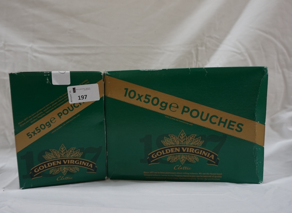 750G GOLDEN VIRGINIA ROLLING TOBACCO 15 x 50g pouches. NOTE: You must ...